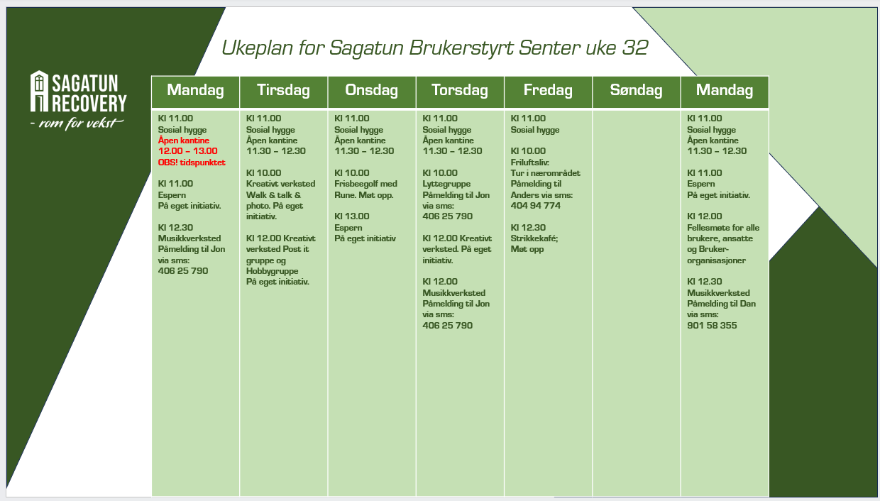 Sagatun Brukerstyrt Senter - Sagatun Recovery